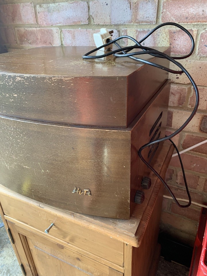 PYE BLACK BOX TURNTABLE WOODEN RECORD PLAYER HIFI BROWN 50s IT STILL ...