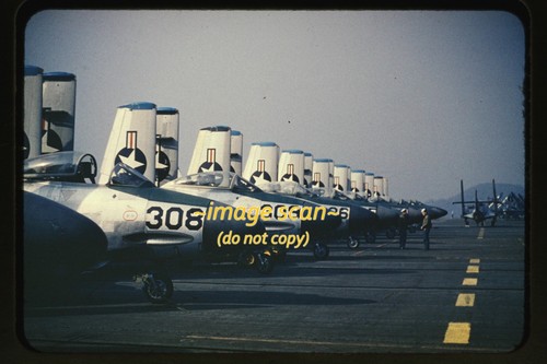 Navy F2H Banshee Aircraft on USS Oriskany Korean War in 1953, Original ...