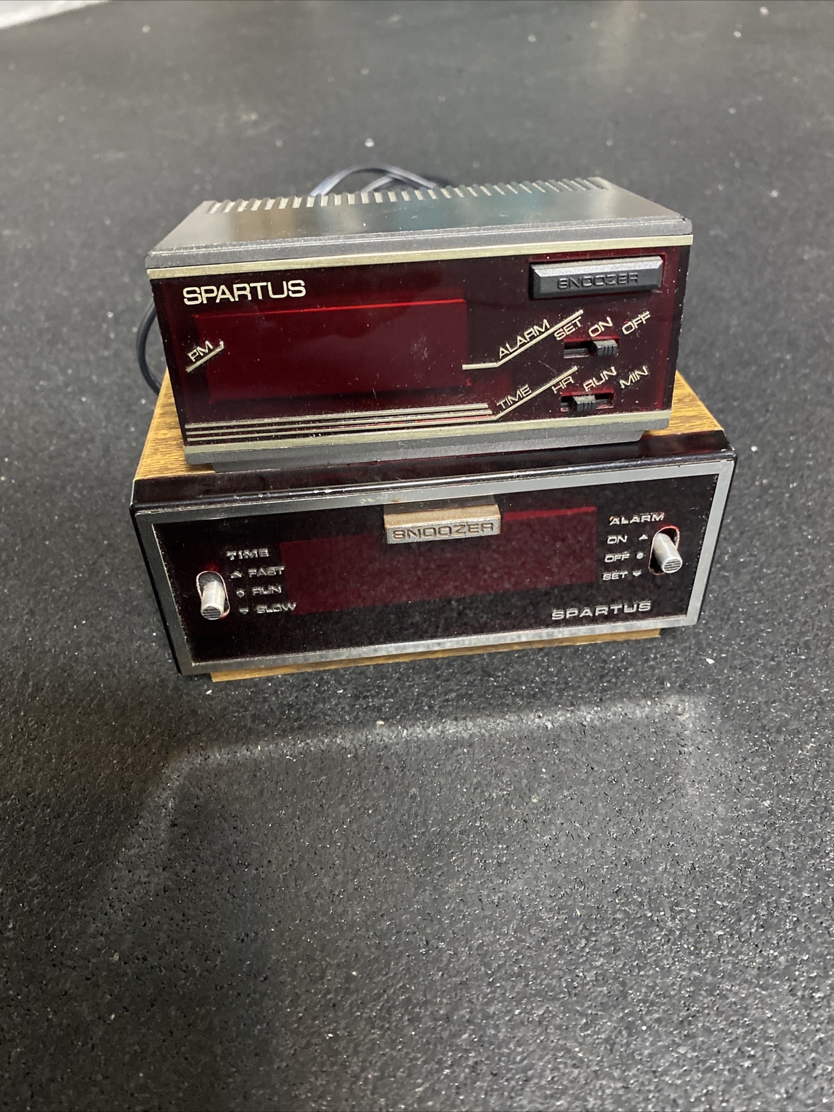 SET OF 2 Vintage 1979 Spartus Alarm Clocks Red LCD Retro WORKS | eBay