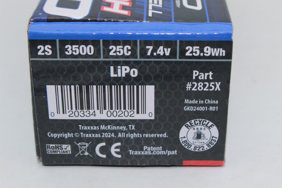 Traxxas TRX 2825 X Battery 3500 MAH 2S Lipo for Mini Maxx With Id Plug ...