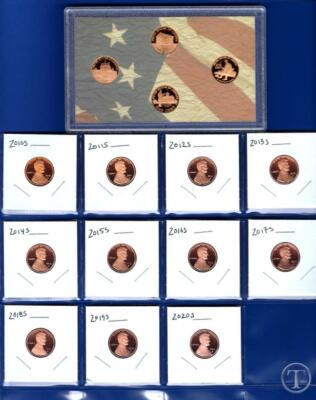 2009 S - 2020 S Proof Lincoln Cents Penny-Gem Proof-15 Proof Pennies | eBay