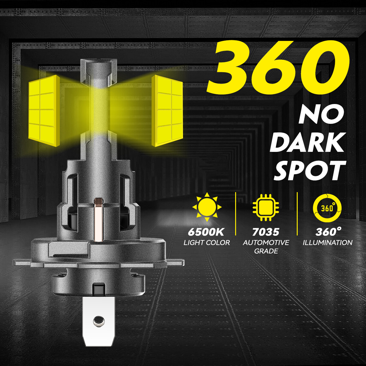 NIGHTEYE 2X H7 LED Headlight Bulb Light High/Low Beam Replace Xenon ...