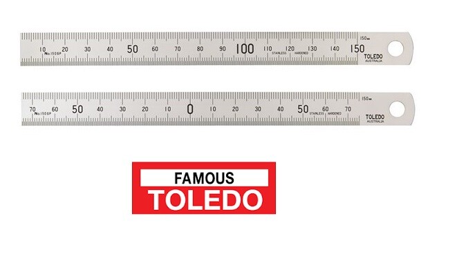 TOLEDO 300SP 300mm Stainless Steel Double Sided Metric Ruler - Rule ...