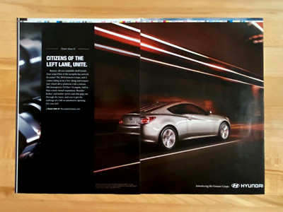 2009 Print Ad Hyundai Genesis Coupe CITIZENS OF THE LEFT LANE UNITE | eBay