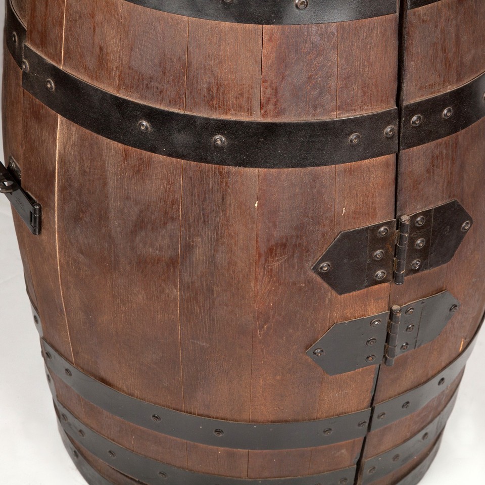 Whiskey barrels 30 gallon rotating shelves wine rack and lazy susan ...