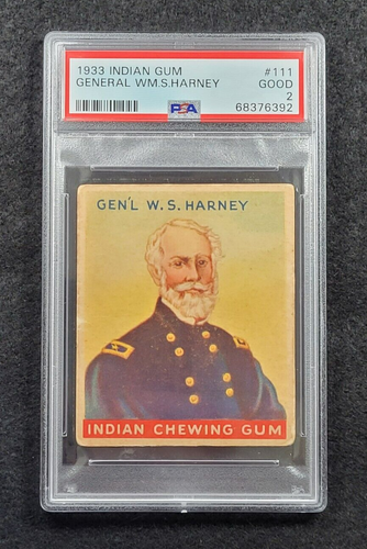 Rare 1933 GENERAL W.S. HARNEY INDIAN GUM Card-Tough Card-Great Graphics ...