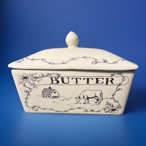 Country Stoneware Butter Dish with Lid, "Spread the Love" Creative Co ...