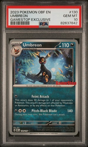 PSA 10 GEM MINT Umbreon GameStop Promo OBF EN Reverse Holo Pokemon Card ...