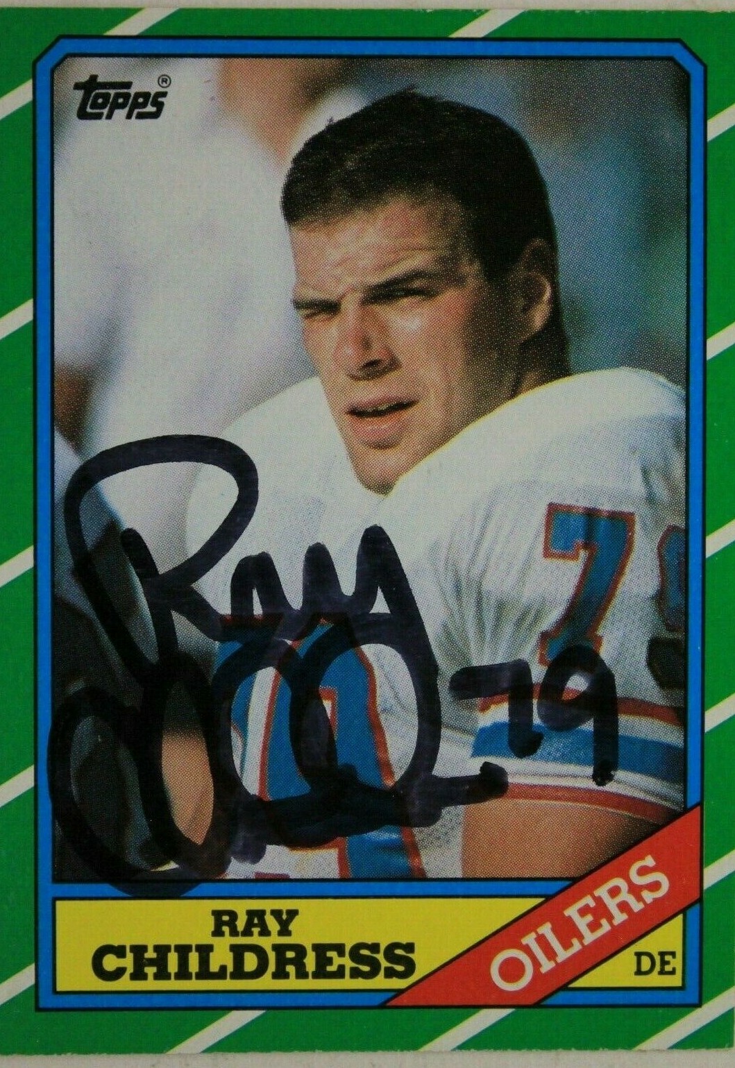 Ray Childress Houston Oilers Autographed Signed 1986 Topps Football ...