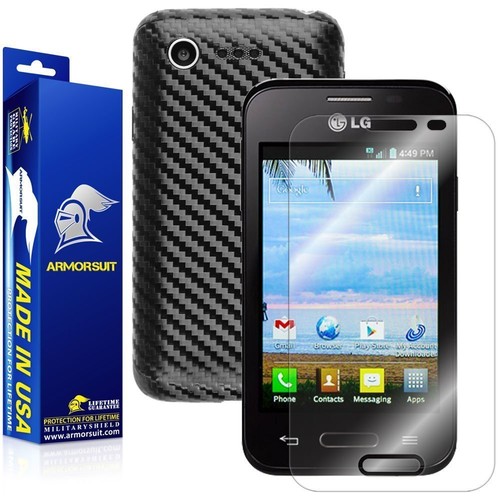 ArmorSuit MilitaryShield LG Optimus Fuel L34C Screen Protector + Black ...