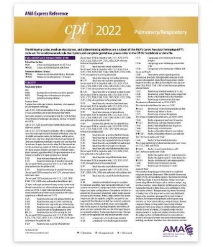 CPT Express Reference Coding Card 2022: Pulmonary/Respirat (Mixed Media ...