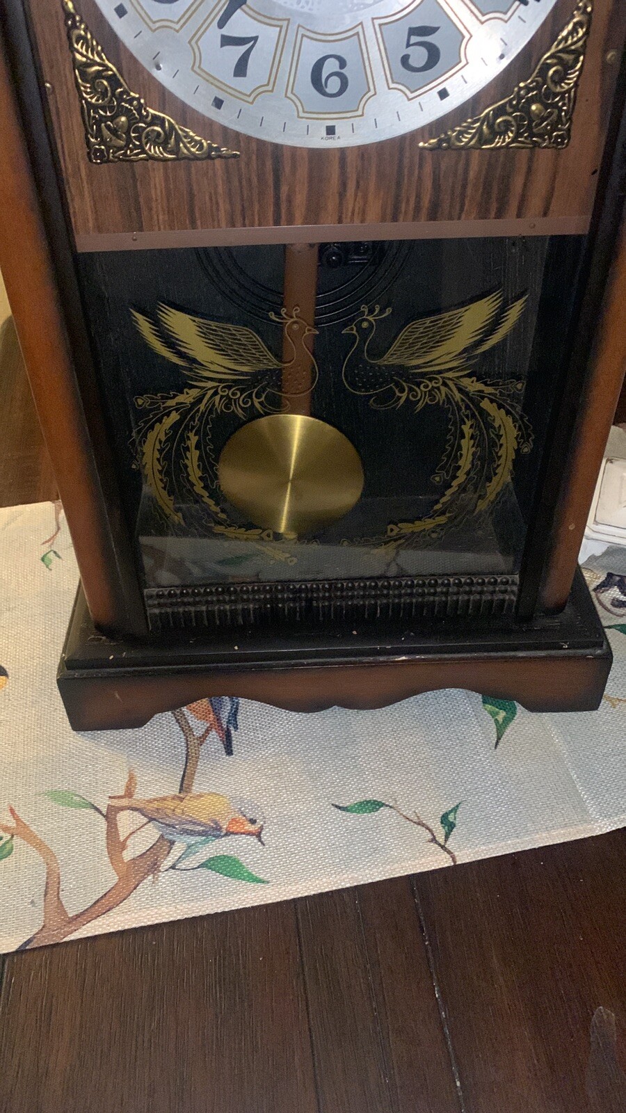 Alaron 31-Day Wall Table Desk Clock Pendulum Yellow Peacocks - Key | eBay