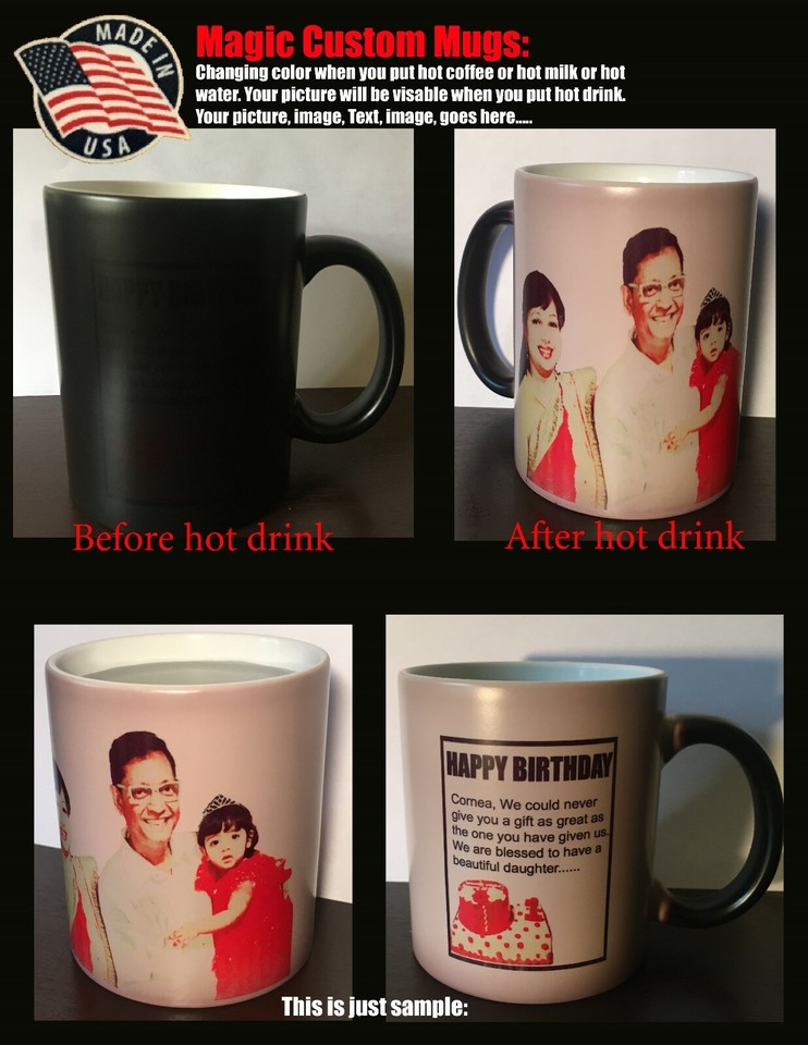 Personalised Magic Color Change Mug,Custom Mug, Any Image Photo Text ...