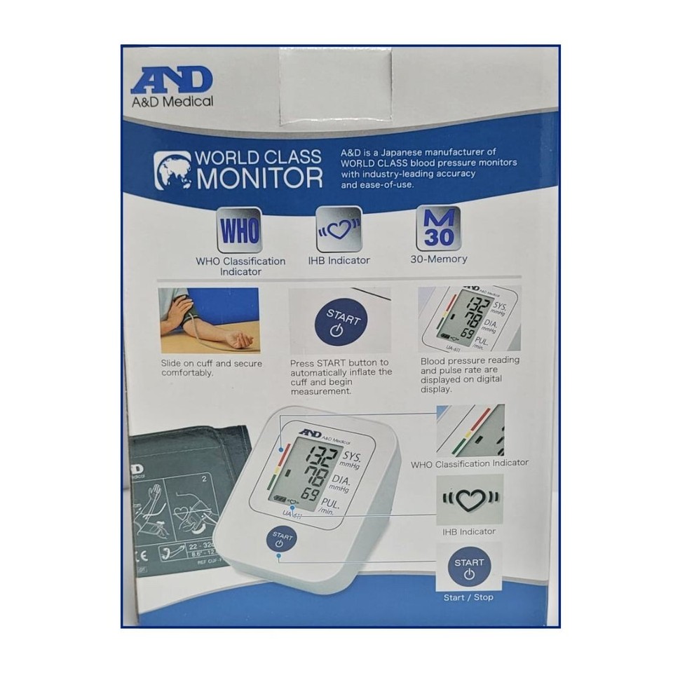 A&D Medical UA-611 Blood Pressure Monitor NHS Approve - 5 Year Warranty ...