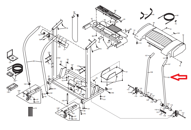 Proform 635CS 635CW Treadmill Right Moving Arm 169694 | eBay