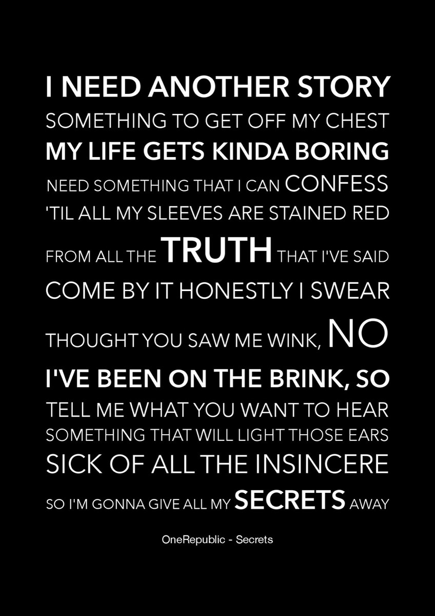 Onerepublic Secrets Lyrics