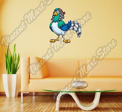 Cute Pheasant Bird Cartoon Funny Gift Idea Wall Sticker Room Interior ...