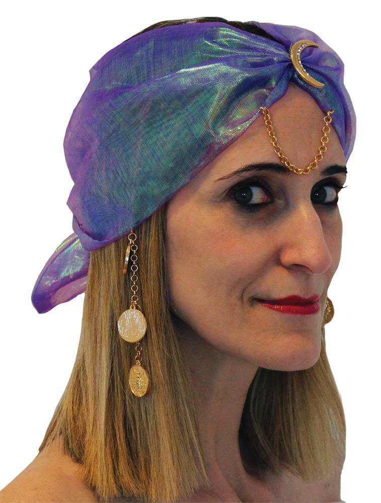 ADULT FORTUNE TELLER GYPSY TURBAN HAT COSTUME ACCESSORY GLHA531 | eBay