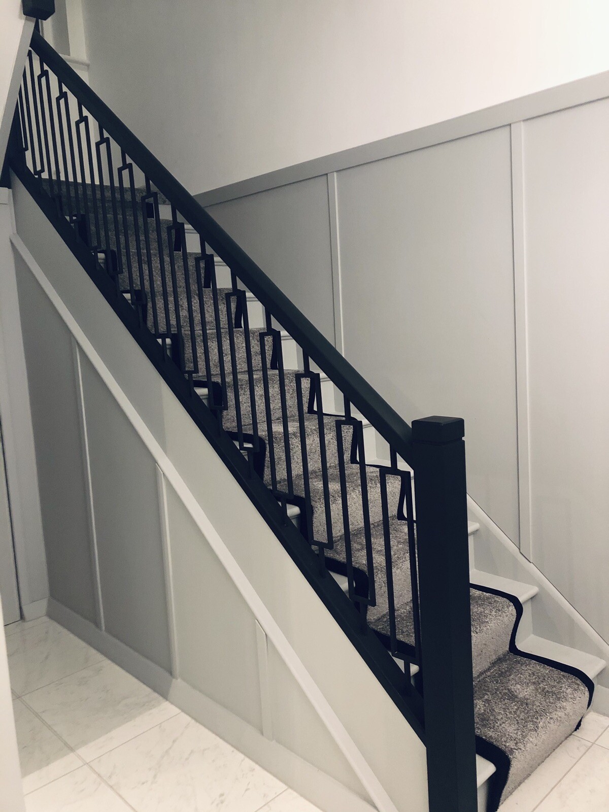 Satin Black Staircase Spindle - 12mm Square Hollow Bar x 1117.6mm High ...