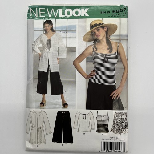 New Look 6607 Shirt Skirt Pants Tank Jacket Sz 8-18 Uncut | eBay