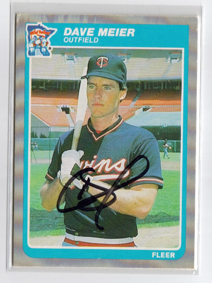 1985 FLEER BASEBALL #285 DAVE MEIER TWINS AUTOGRAPHED SIGNED CARD | eBay