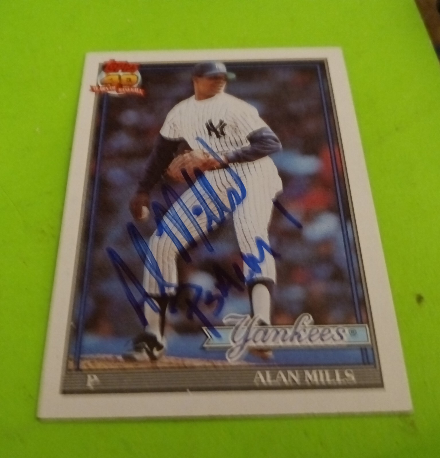 1991 Alan Mills SIGNED Topps MLB Baseball Card #651 New York Yankees ...