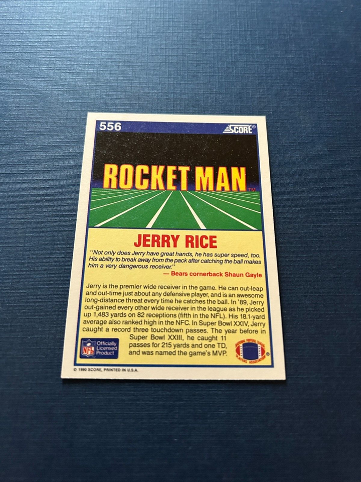 1990 Score Football Jerry Rice Rocket Man #556 HOF Set Break NM-MT | eBay