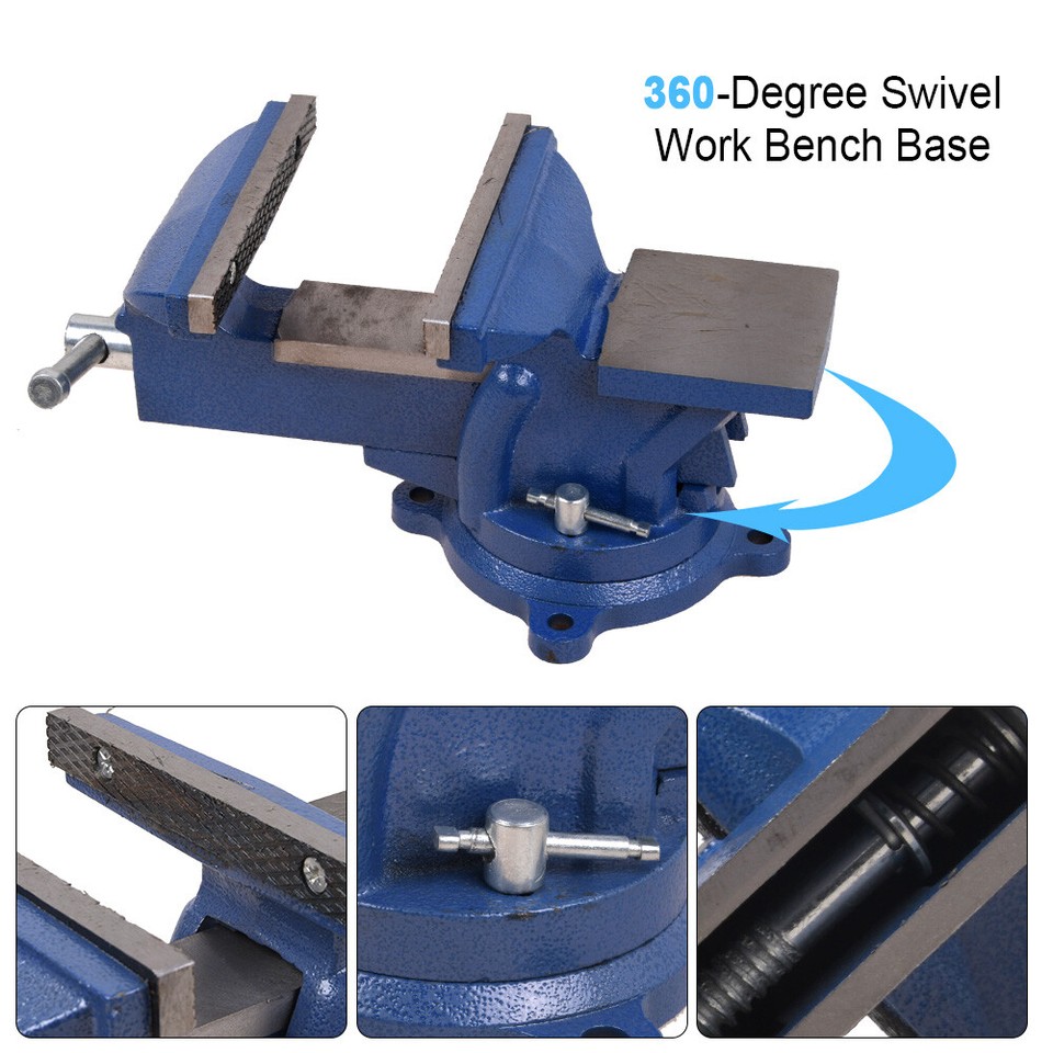 8" 5" 6" Heavy Duty Work Bench Vice Engineer Jaw Swivel Base Workshop ...
