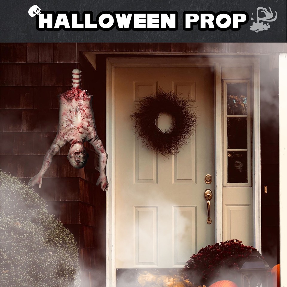 AplusChoice Halloween Prop Severed Skinned Hanging Torso Haunted Yard ...