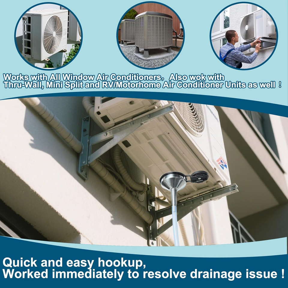 12Ft Magnetic Window Air Conditioner Drain Kit Universal 12Feet, White ...