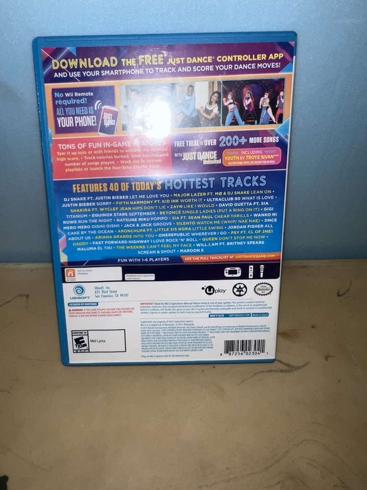Ubisoft Just Dance 2017 Nintendo Wii U E10+ Music/Dance Controller App ...