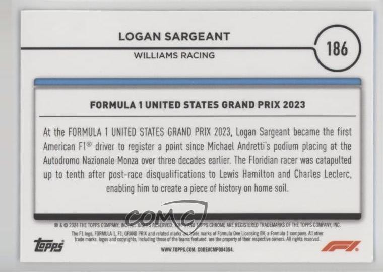 2024 Chrome Formula 1 F1 Award Winners Checker Flag Refractor Logan ...