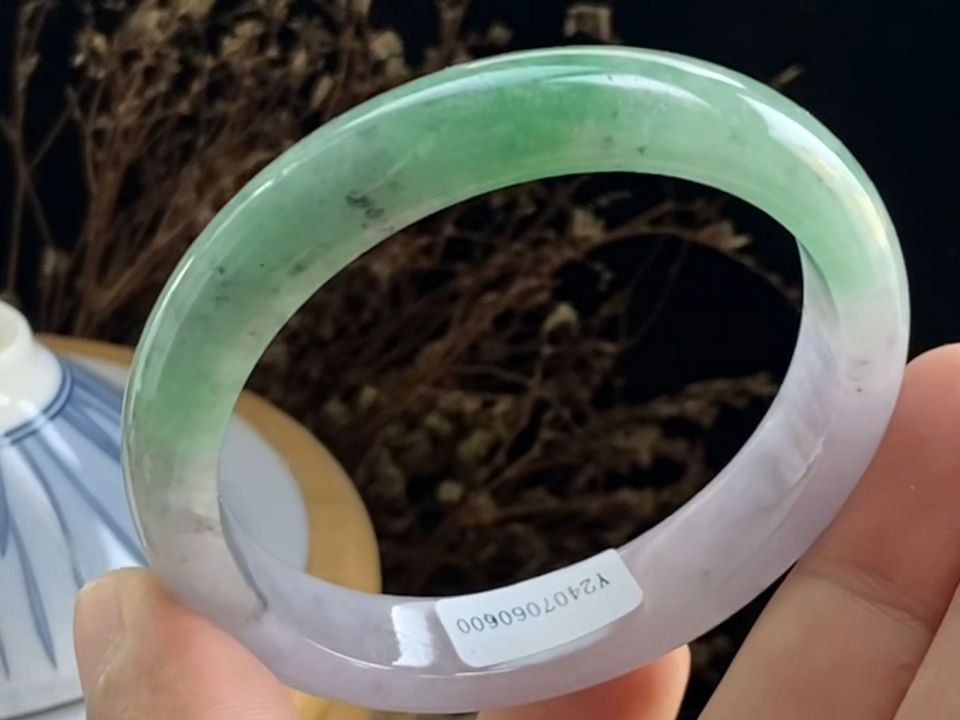 59mm Certified (Grade A) Myanmar Natural ice Purple Green Jade Jade ...