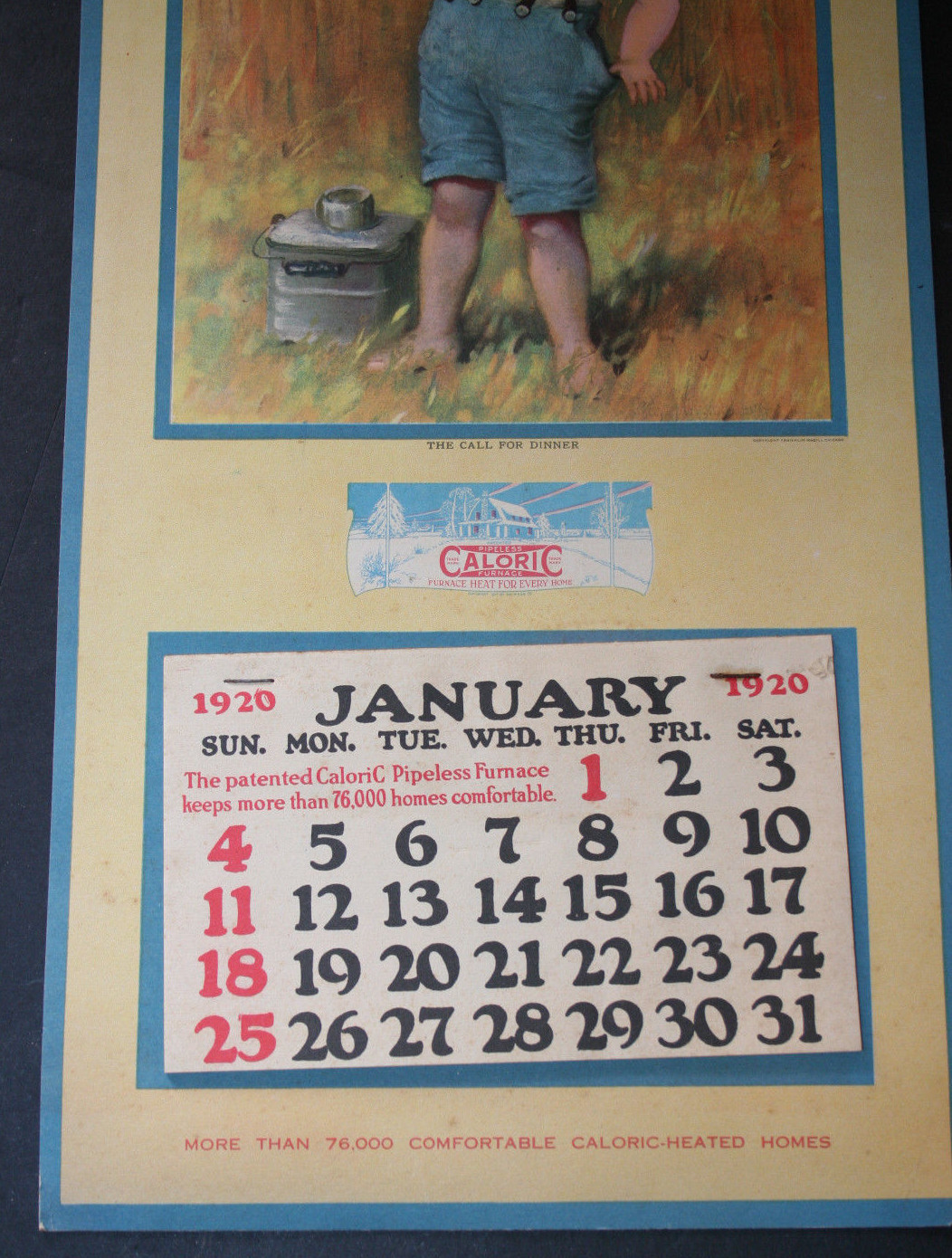 Vintage 1920 Calendar The Department Store The Caloric Men Logan Iowa ...