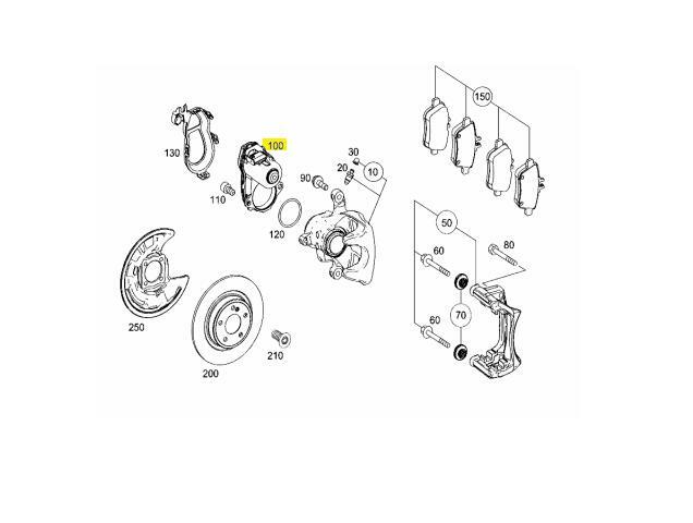 New Rear Left Park Brake Actuator for Mercedes C117 W156 W176 W246 R172 ...