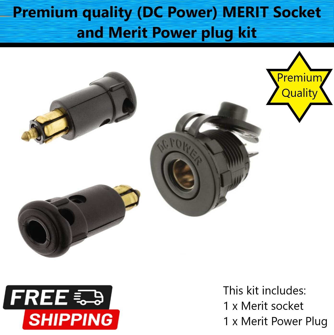 Merit Socket & Power Plug Panel Mount 12V Volt Car Caravan 4WD Premium ...