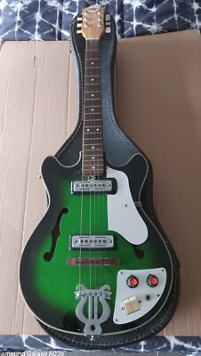 Teisco Del Ray EP-7 Rare Green Hollowbody Electric Guitar With Original ...