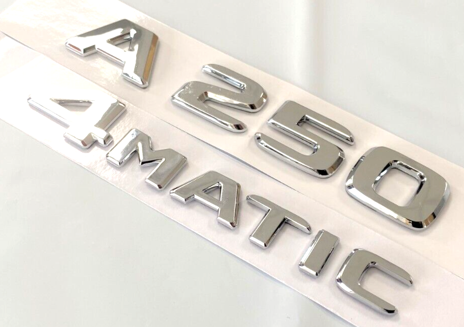 #2 CHROME A250 + 4MATIC REPLACEMENT FOR MERCEDES REAR TRUNK EMBLEM ...