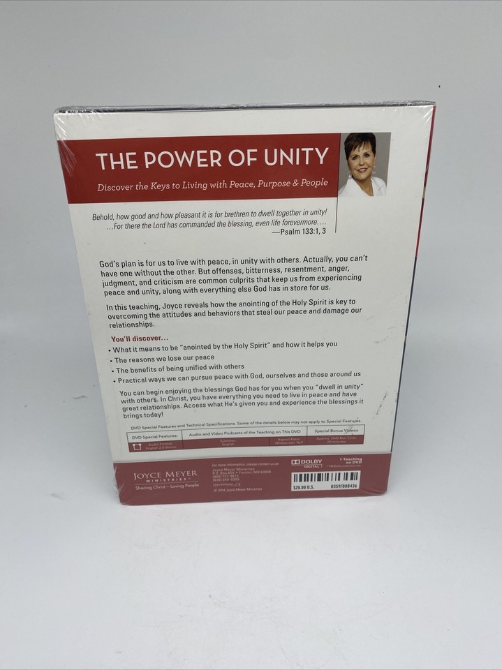 NEW - The Power Of Unity DVD by Joyce Meyer Keys To Living Peace ...