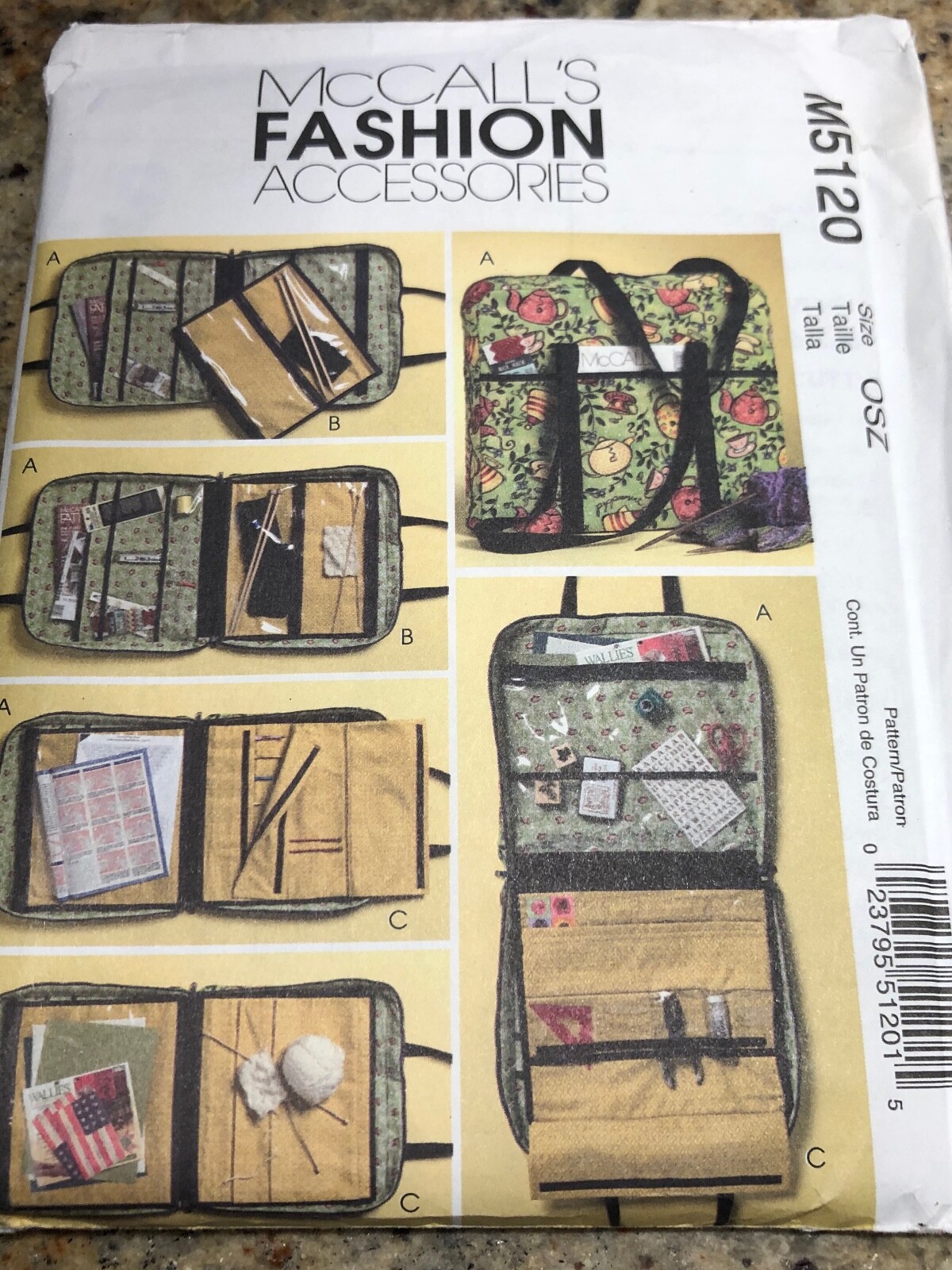 🌹McCALL'S #M5120 - HOBBY PORTFOLIO BAG - ORGANIZER TRAVEL BAG PATTERN ...