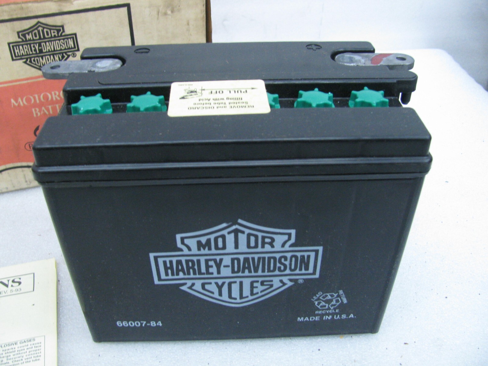 NOS Harley Davidson 12 volt Battery 66007-84 Shovelhead Sportster FL ...