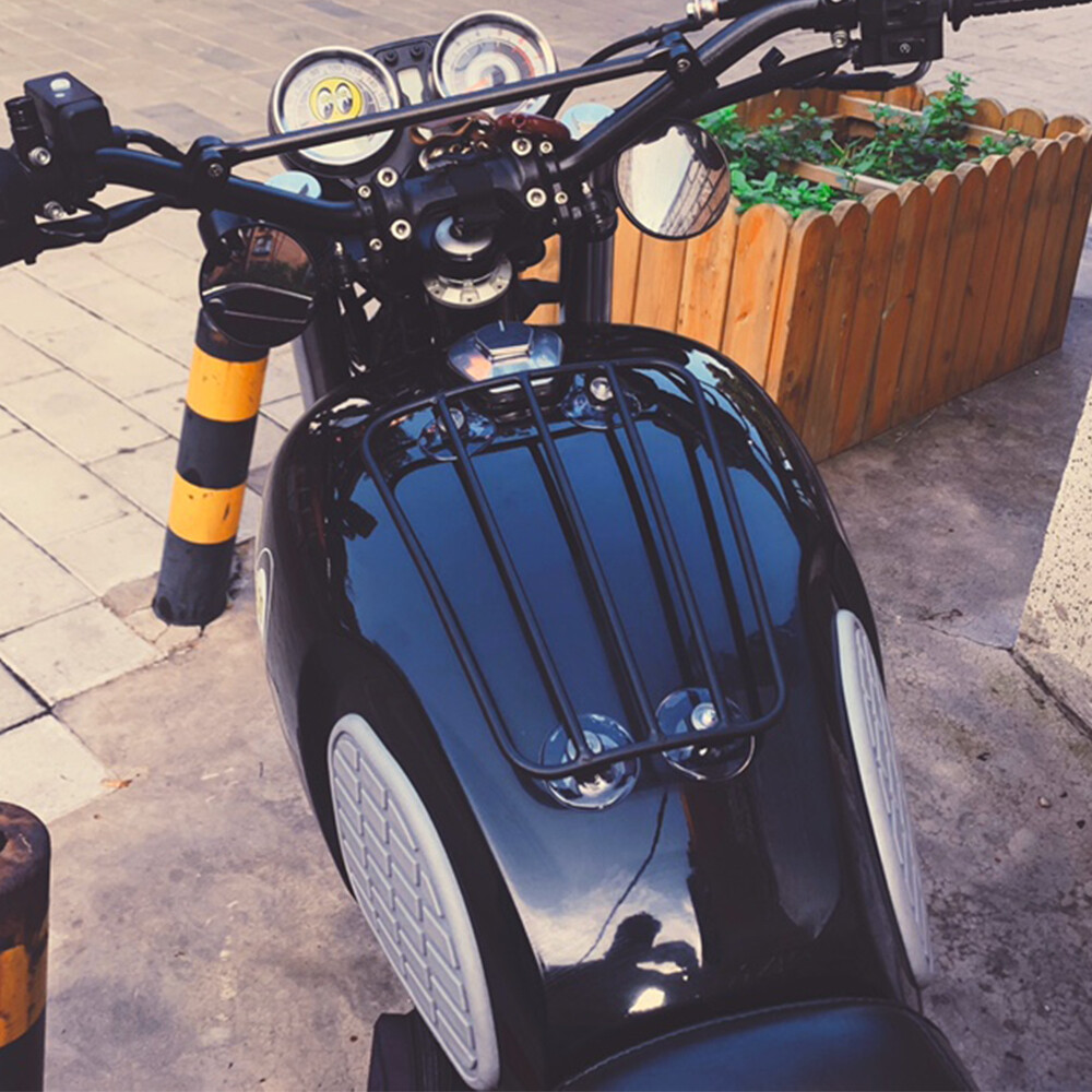 Blue Black Motorcycles With Racks
