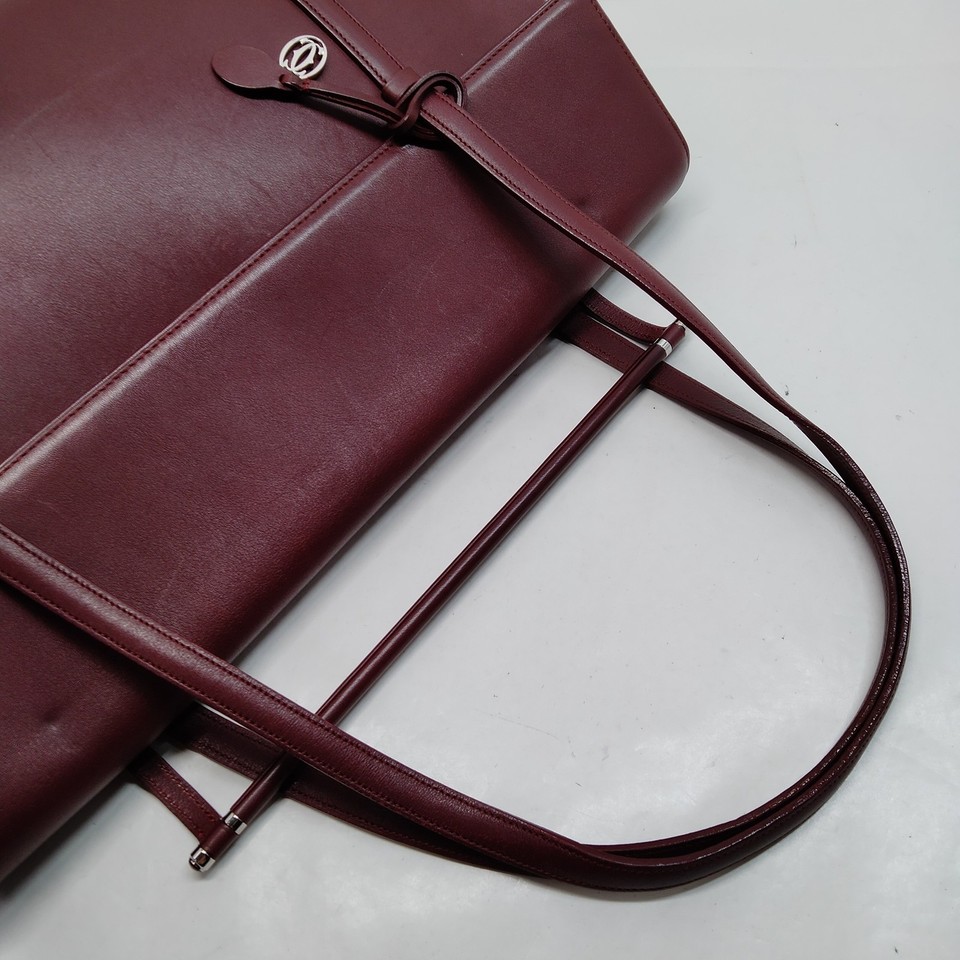 Cartier Hand Bag Bordeaux Leather 3136149 | eBay