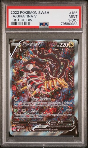 PSA 9(OC) 2022 Pokémon SWSH Full Art Giratina V Lost Origin #186 Mint ...