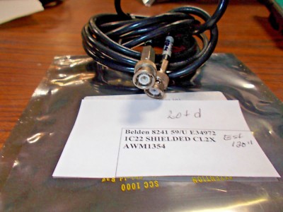 BELDEN 8241 59/U CABLE EST. 120" AWM 1354 SHIELDED E34972,50 OHM BNC ...