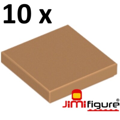 NEW 10 x LEGO Flat Tile 2x2 with Groove Medium Nougat 3068 Genuine Bulk ...