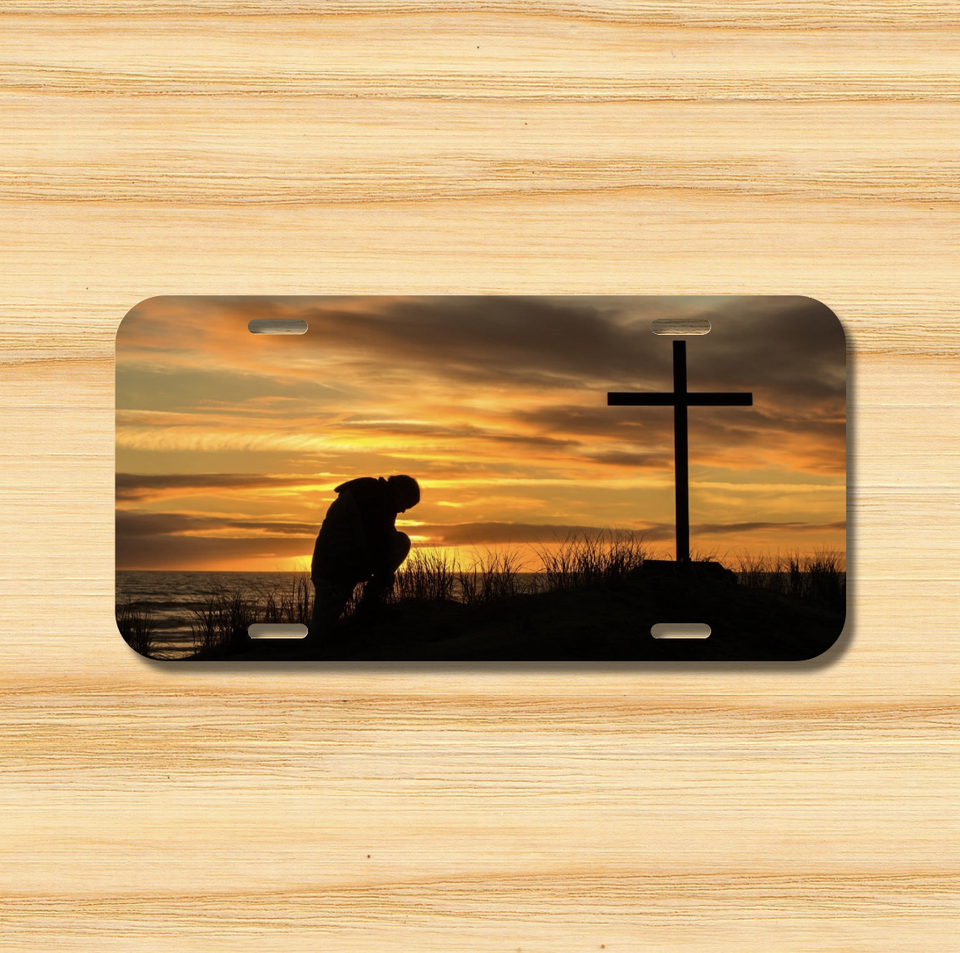 Jesus Cross Praying Christian God Church KJV License Plate Front Auto ...
