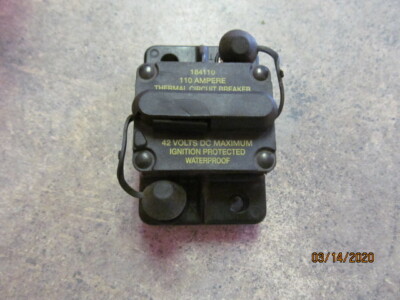 184110 Waterproof Thermal Circuit Breaker 110A 42VDC Ignition Protected ...