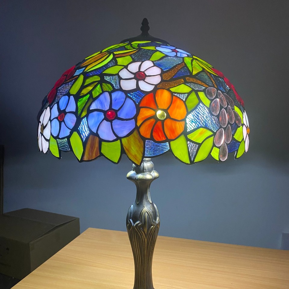 Multicolor Big Size Table Lamps 16 inch wide Shade Hancrafted Art ...