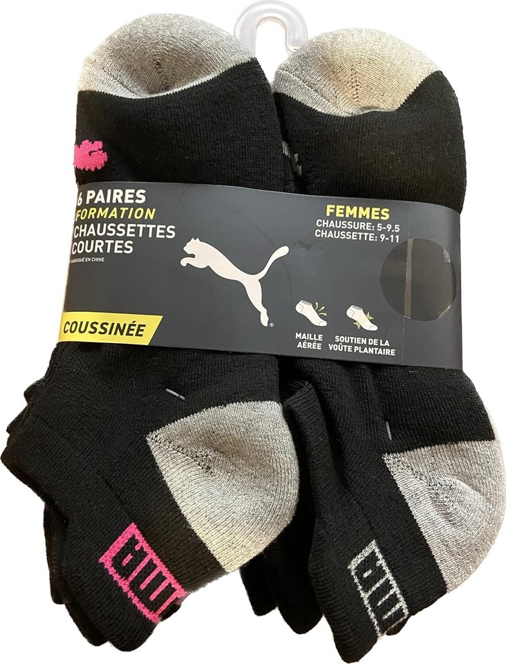 PUMA 6 PAIRS TRAINING LOW CUT WOMEN SOCKS SHOE 5-9.5 SOCK 9-11… | eBay
